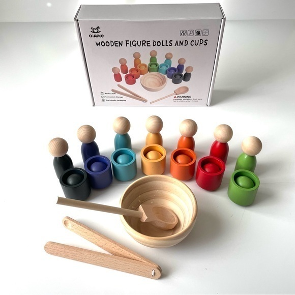 Toys | Wooden Dolls And Cups Preschool Learning Activities Educational ...